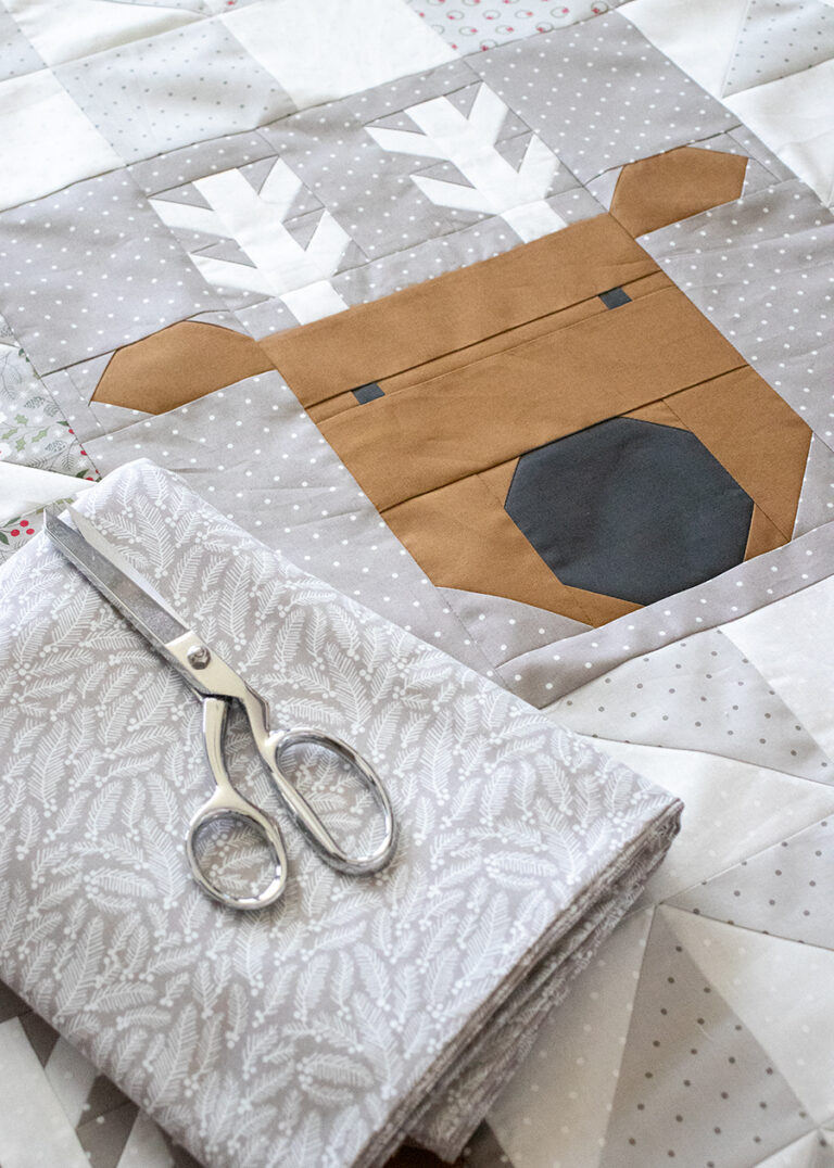 Reindeer Xing Quilt in Christmas Eve Fabric - Lella Boutique