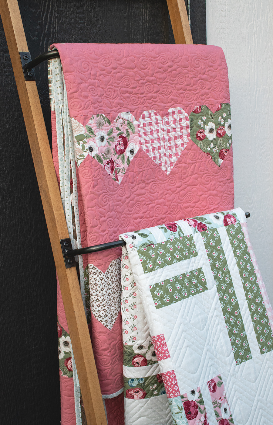 "Love Day" Heart Quilt in Pink - Lella Boutique