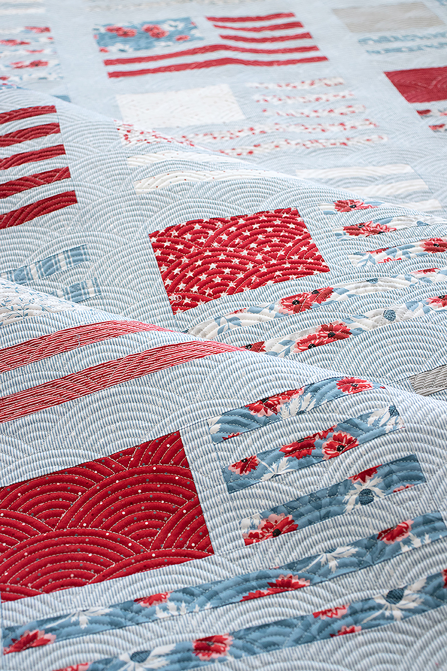 Miss Americana Flag Quilt (the Blue One) - Lella Boutique