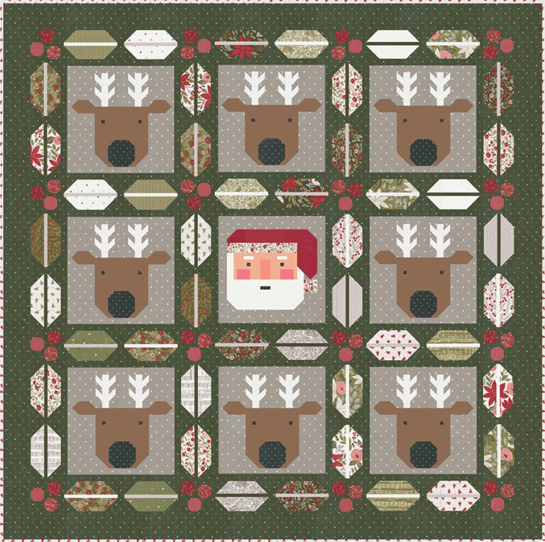 Christmas Crew Quilt in Berry & Pine Fabric - Lella Boutique